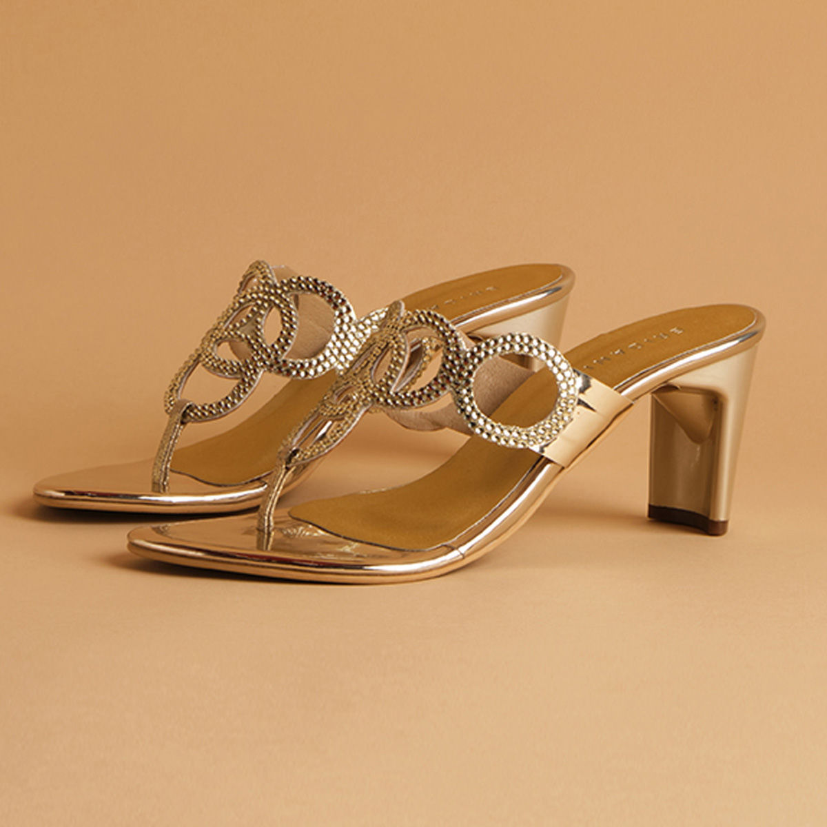 Buy Eridani Embellished Gold Quinn Heels Online