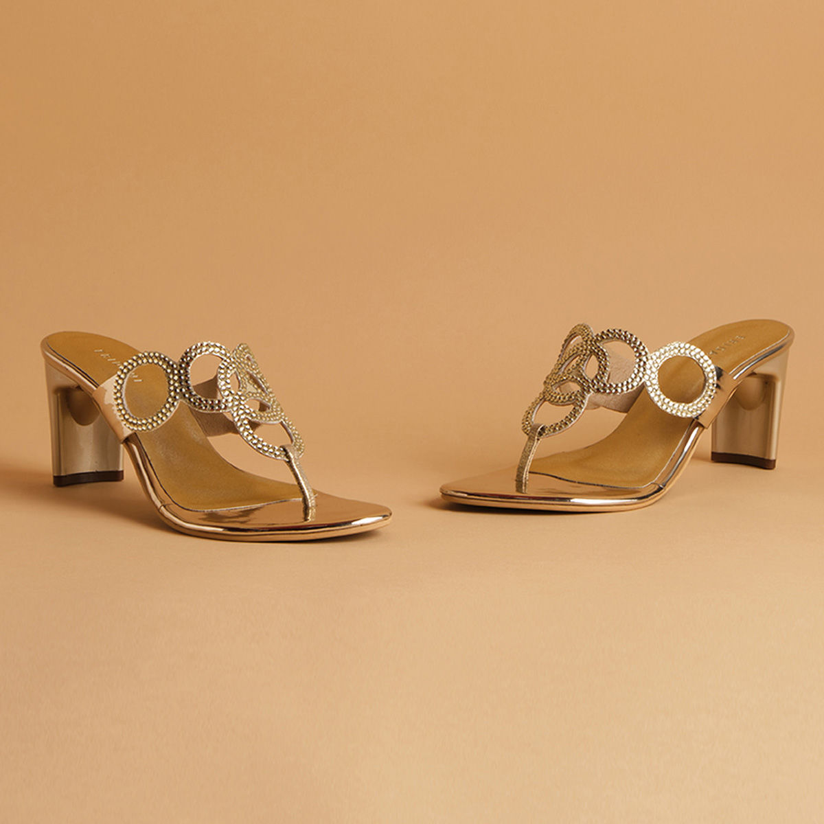 Buy Eridani Embellished Gold Quinn Heels Online