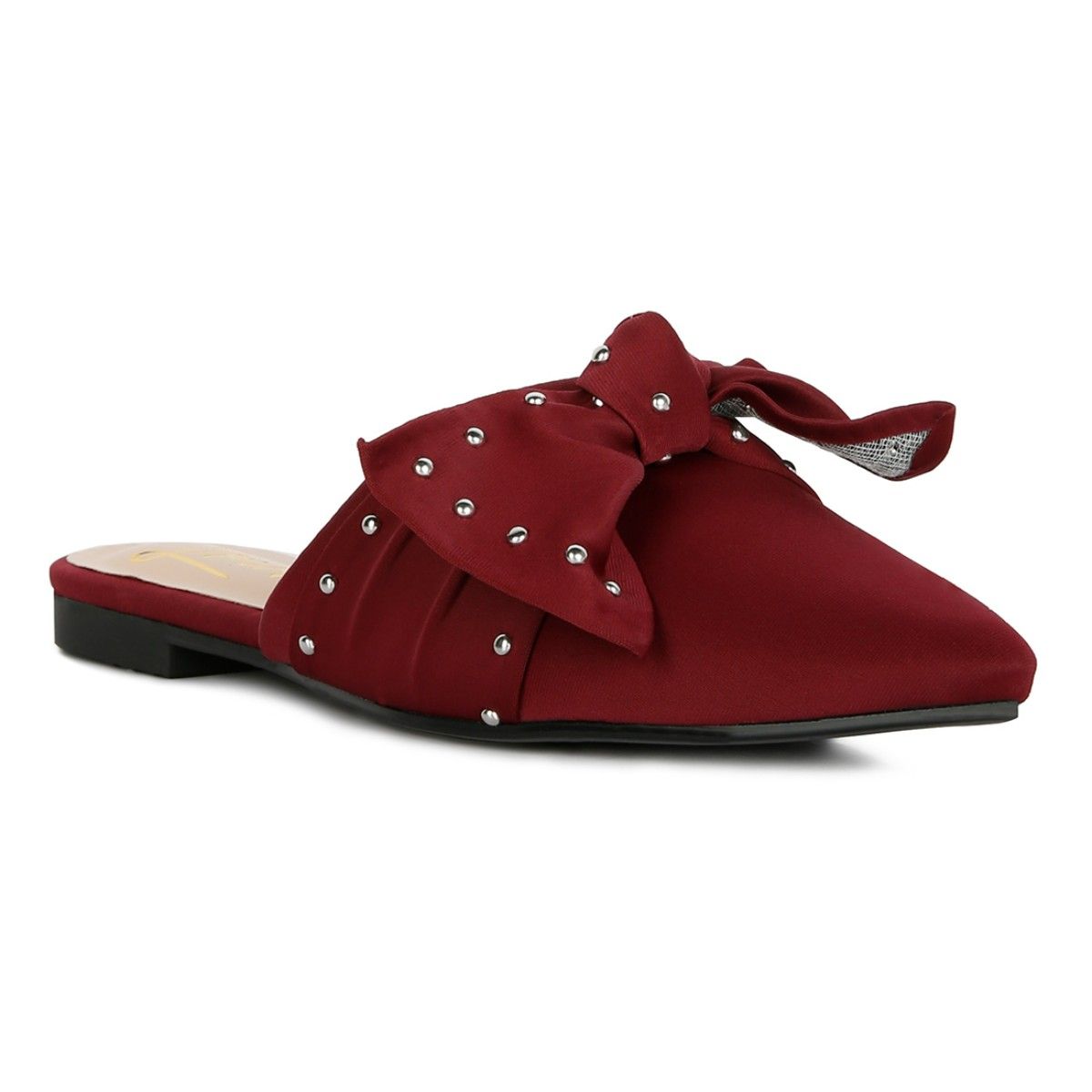 Buy London Rag Embellished Burgundy Mules Online