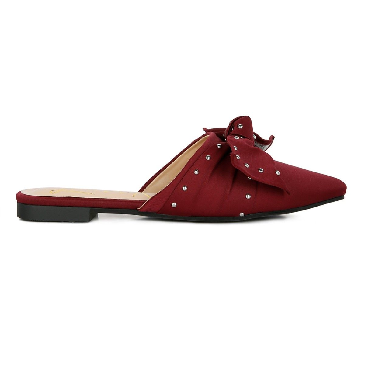 Buy London Rag Embellished Burgundy Mules Online