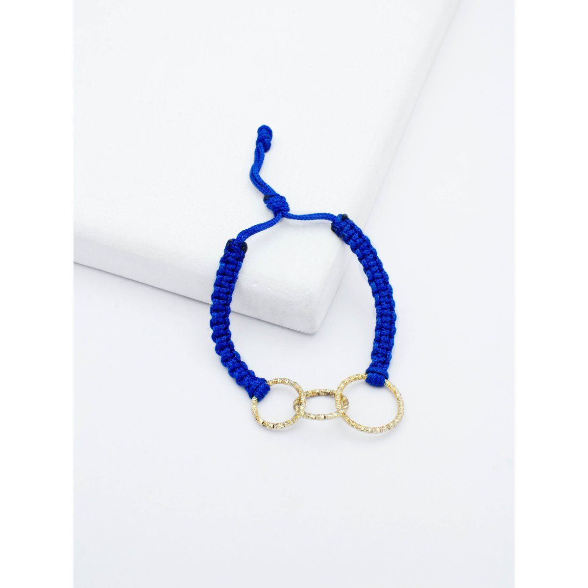 Buy Rhea Infinity Gold Link Blue Thread Bracelet Online