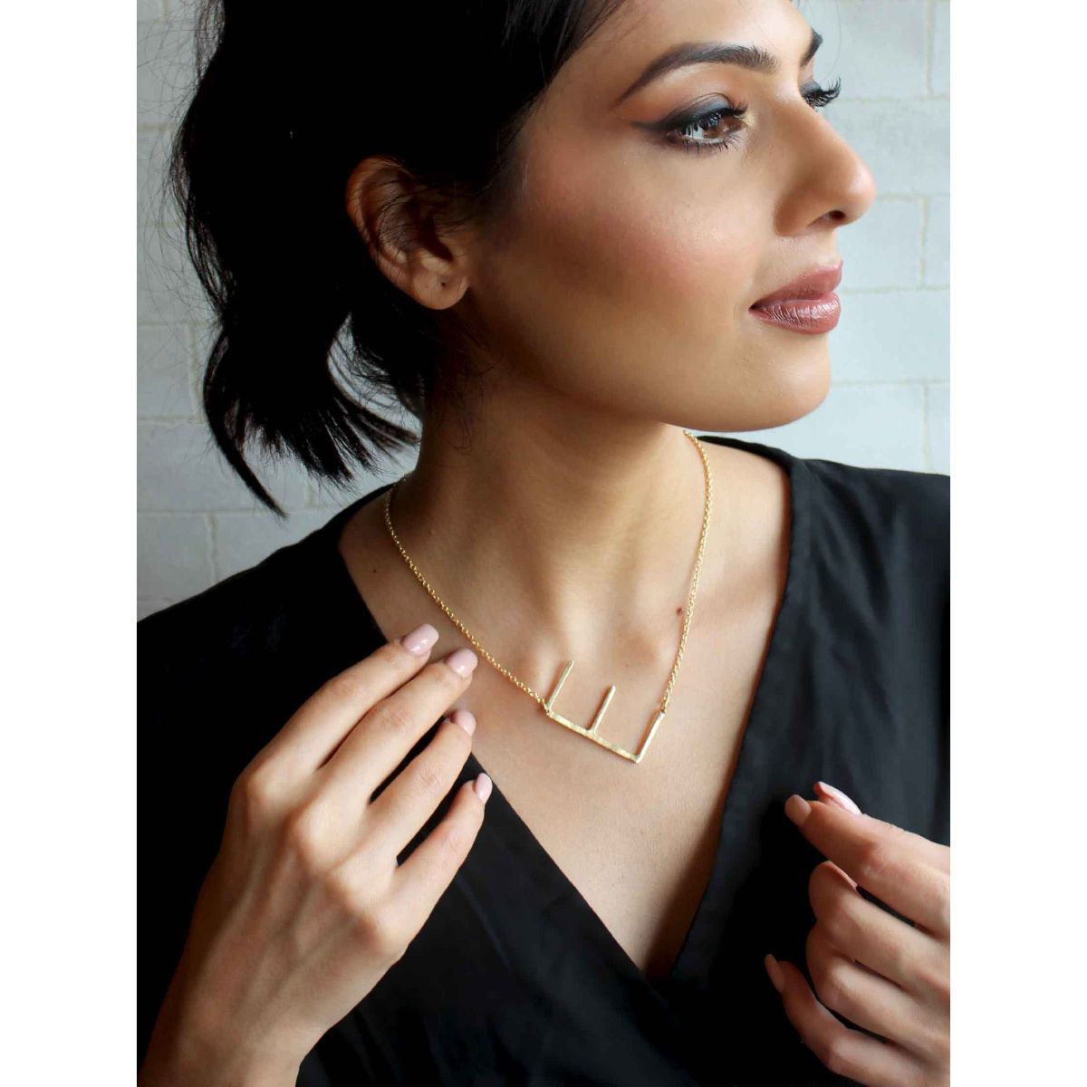 Buy Tipsyfly Slanted Alphabet Necklace-Letter E Online