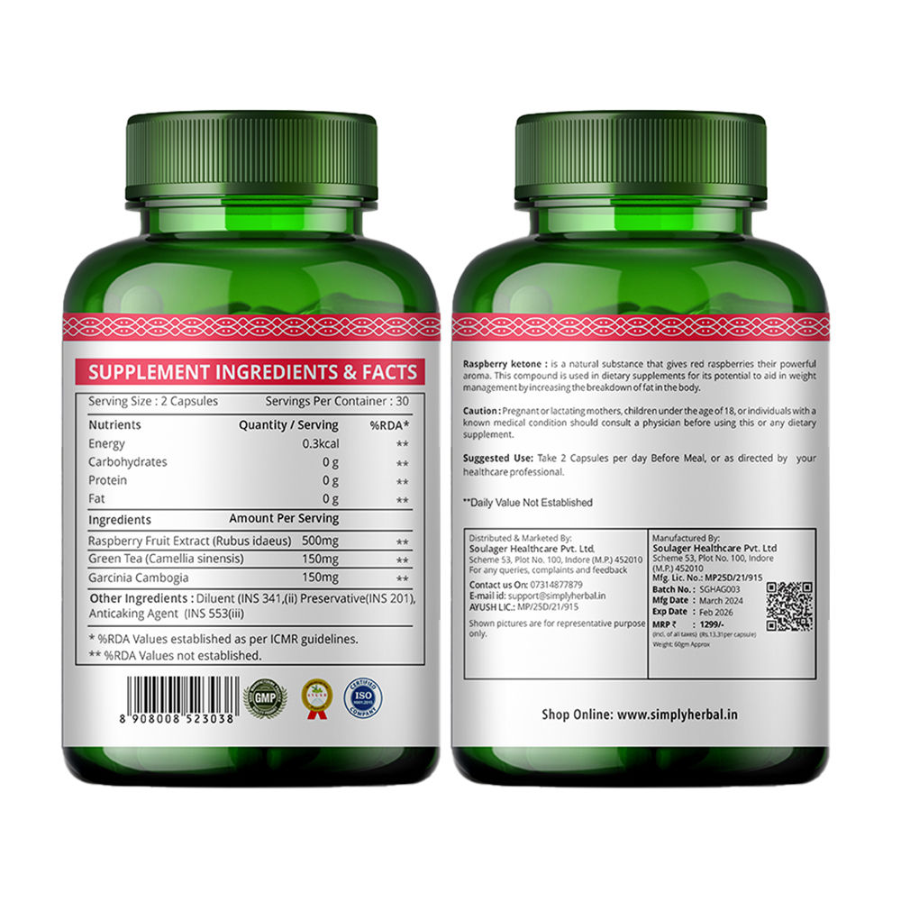Buy Simply Herbal Raspberry Ketone 60 Capsules Online