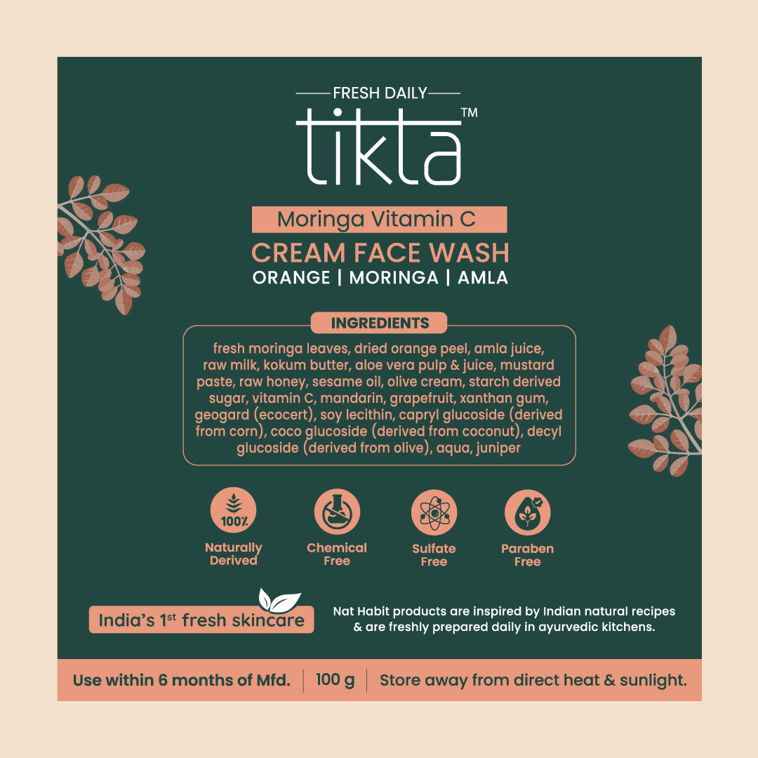 Buy Nat Habit Vitamin C Moringa Tikta Cream Face Wash for Acne Prone ...