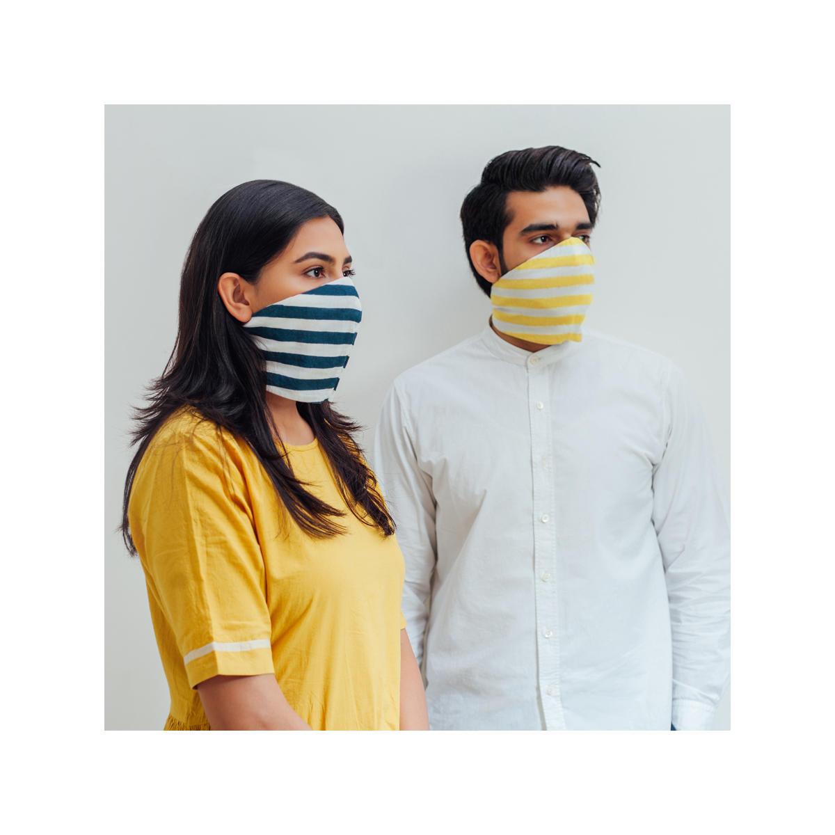 Buy DailyObjects Cabana Stripes Knot Mask - Set of 2 Online