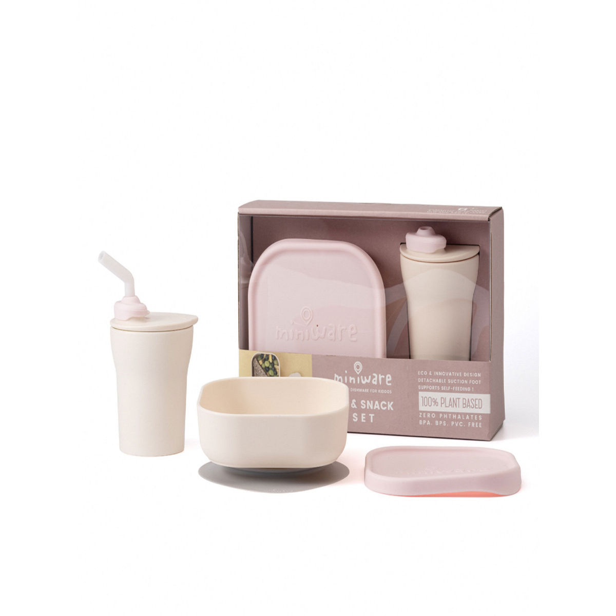 Buy Miniware Sip & Snack Suction Bowl with Sippy Cup Feeding Set ...