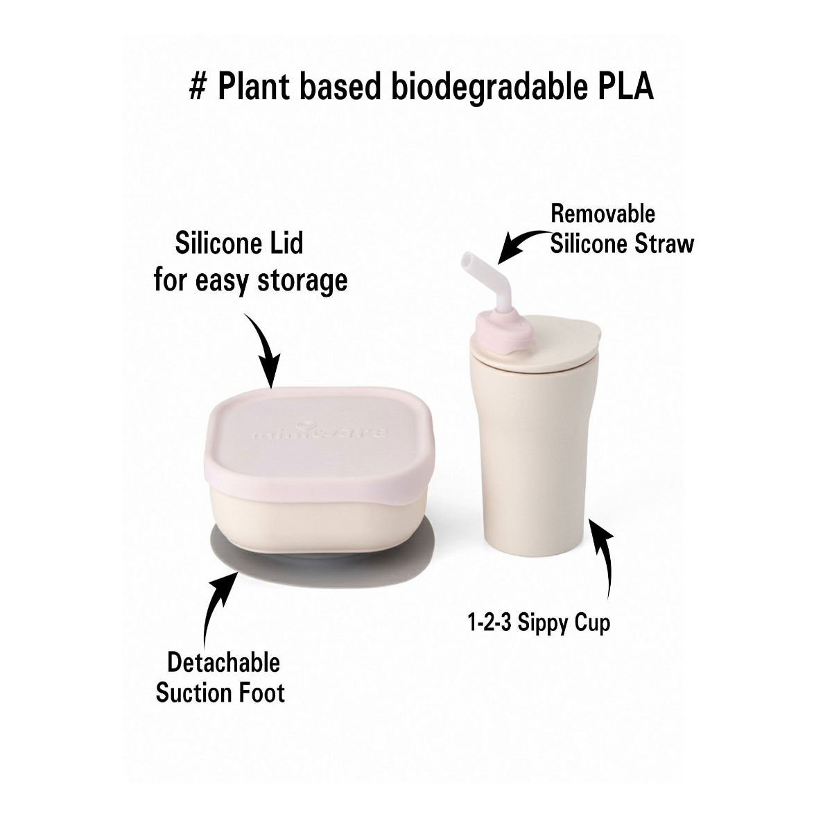 Buy Miniware Sip & Snack Suction Bowl with Sippy Cup Feeding Set ...