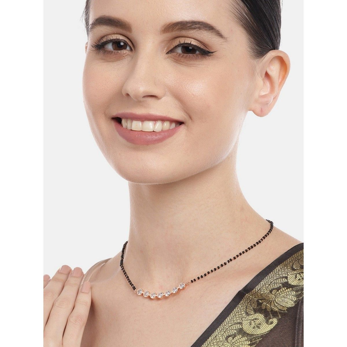 Zavya Radiant Love 925 Sterling Silver Mangal Sutra With Cubic Zirconia: Buy Zavya Radiant Love ...