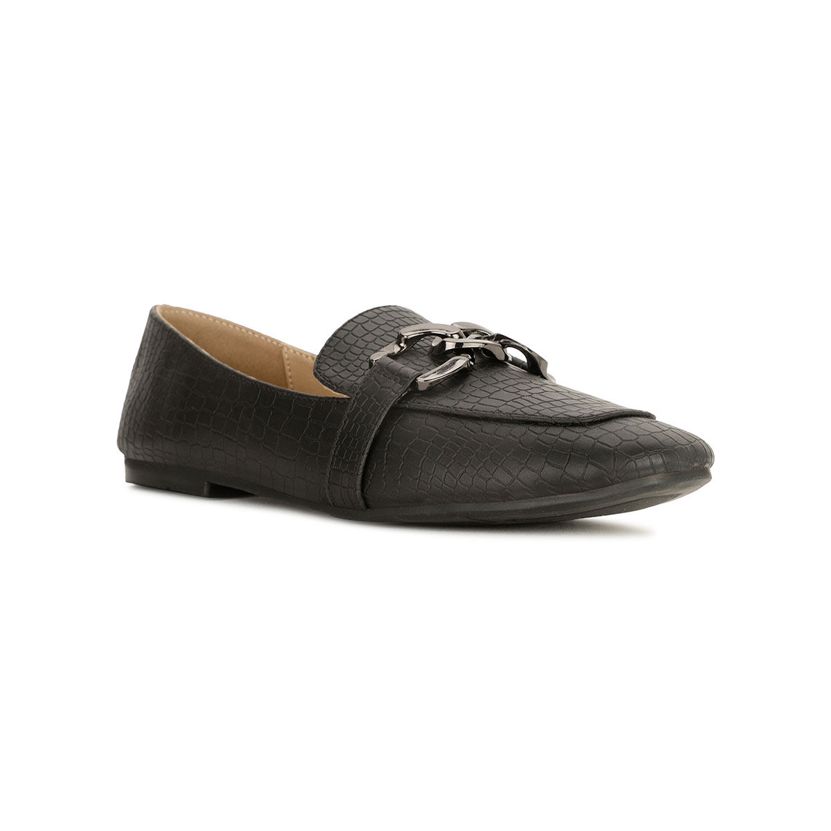 Buy Bata Women Black Slip-On Loafers Online