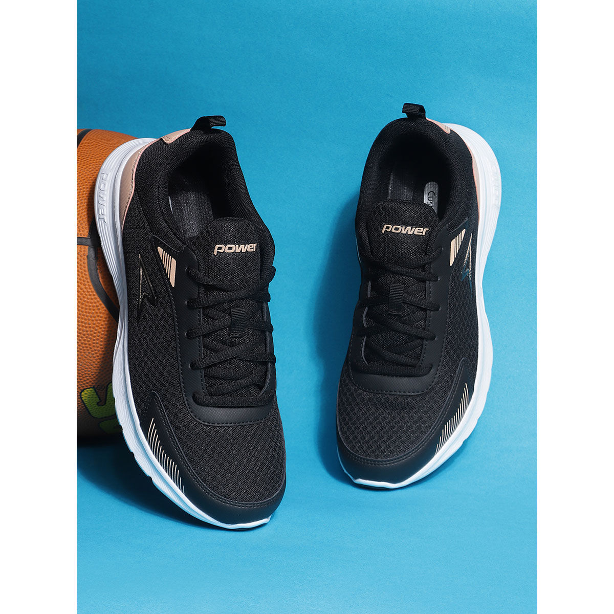Buy Power Women Black Lace-Ups Sports Shoes Online