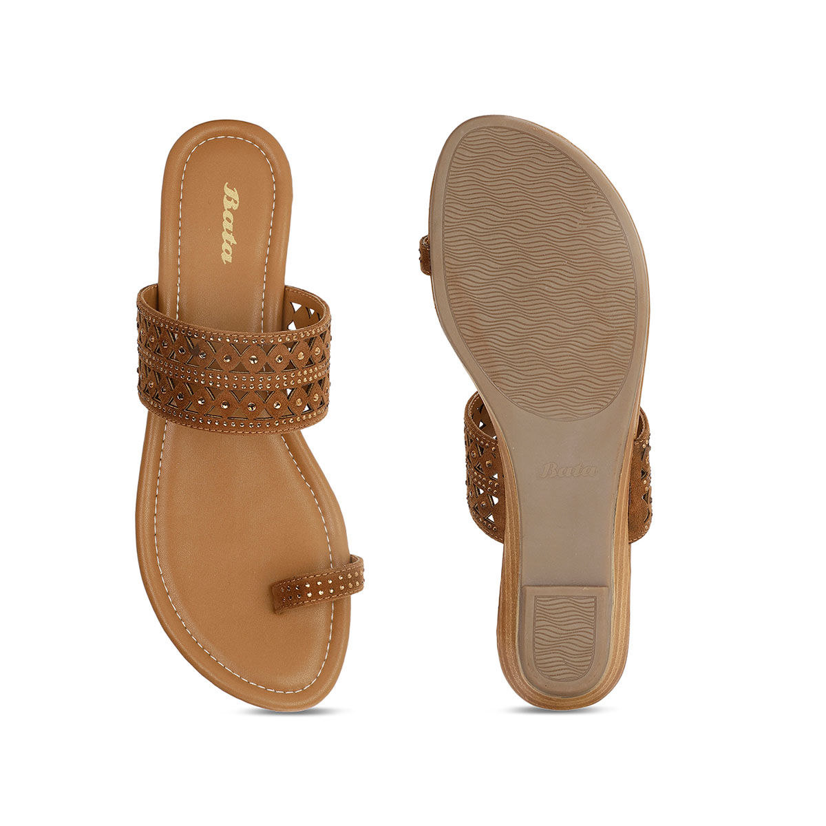 Buy Bata Women Brown Open Back Sandals Online