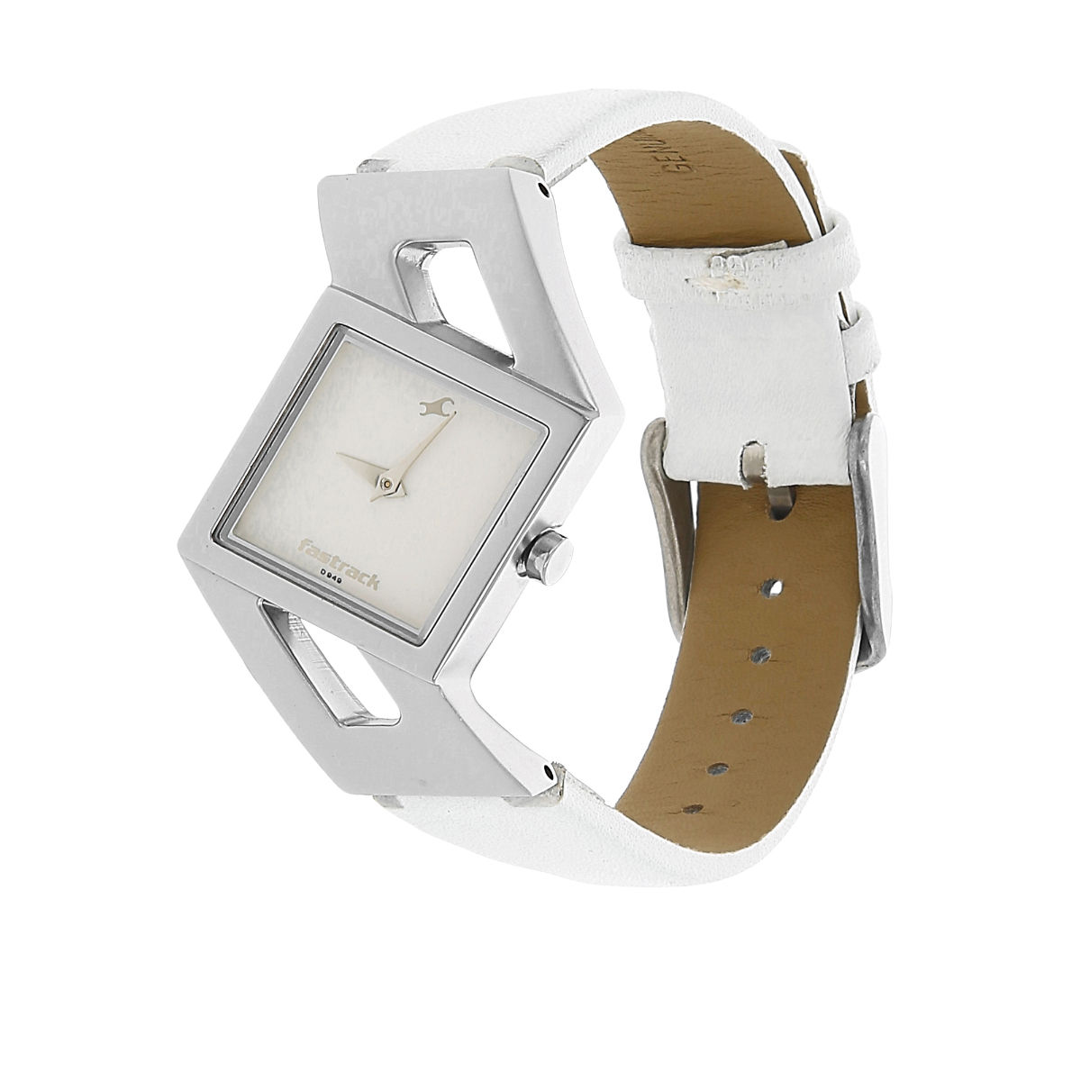 Fastrack Silver Dial White Leather Strap Watch: Buy Fastrack Silver ...