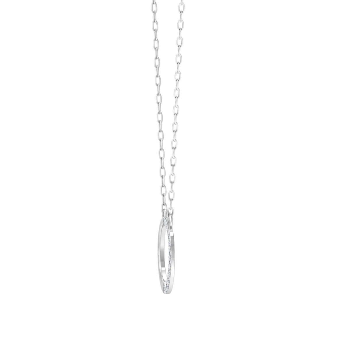 Buy Velvet Imperial Silver Half Moon Studded Pendant Necklace - 925 ...
