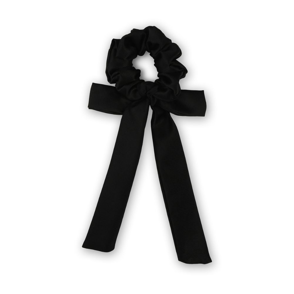 Buy Mueras Silk Satin Scrunchie Ribbon Black Online