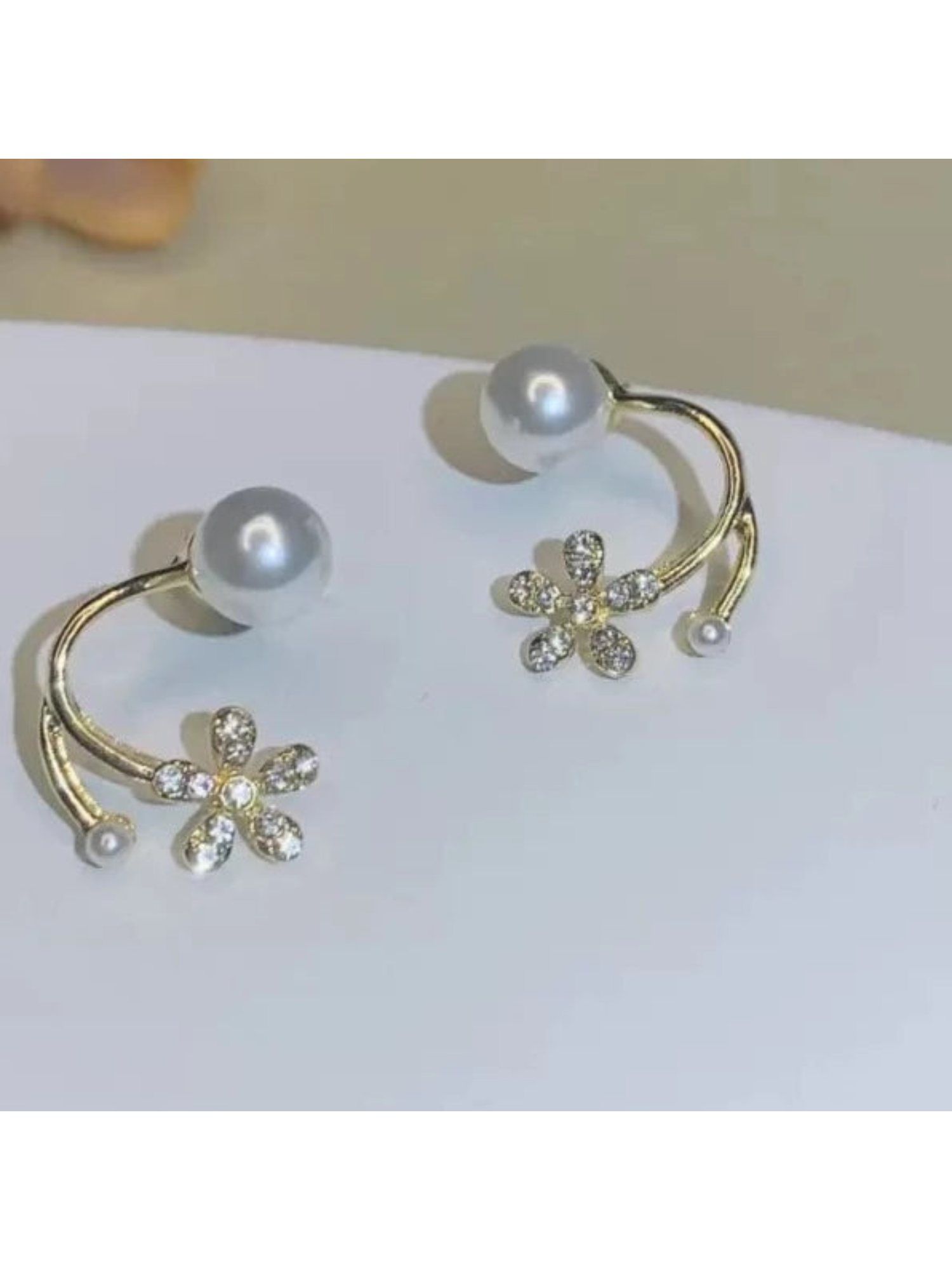 Buy Salty Women White Petal Poise Pearl Drop Earrings Online