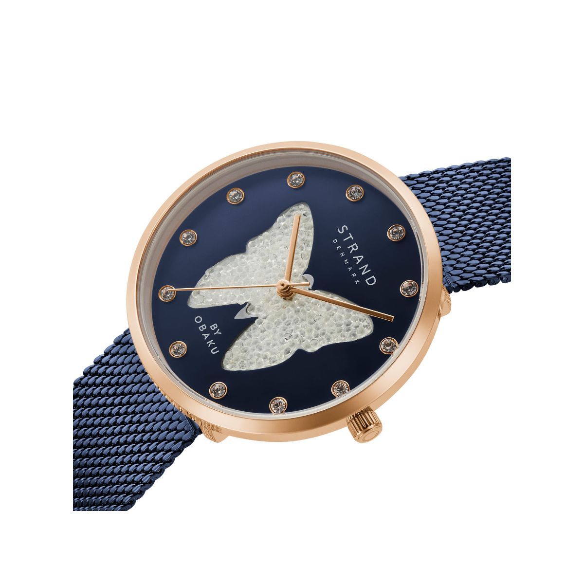 Buy Strand By Obaku Sparkling Butterfly Blue Dial Quartz Watch For ...