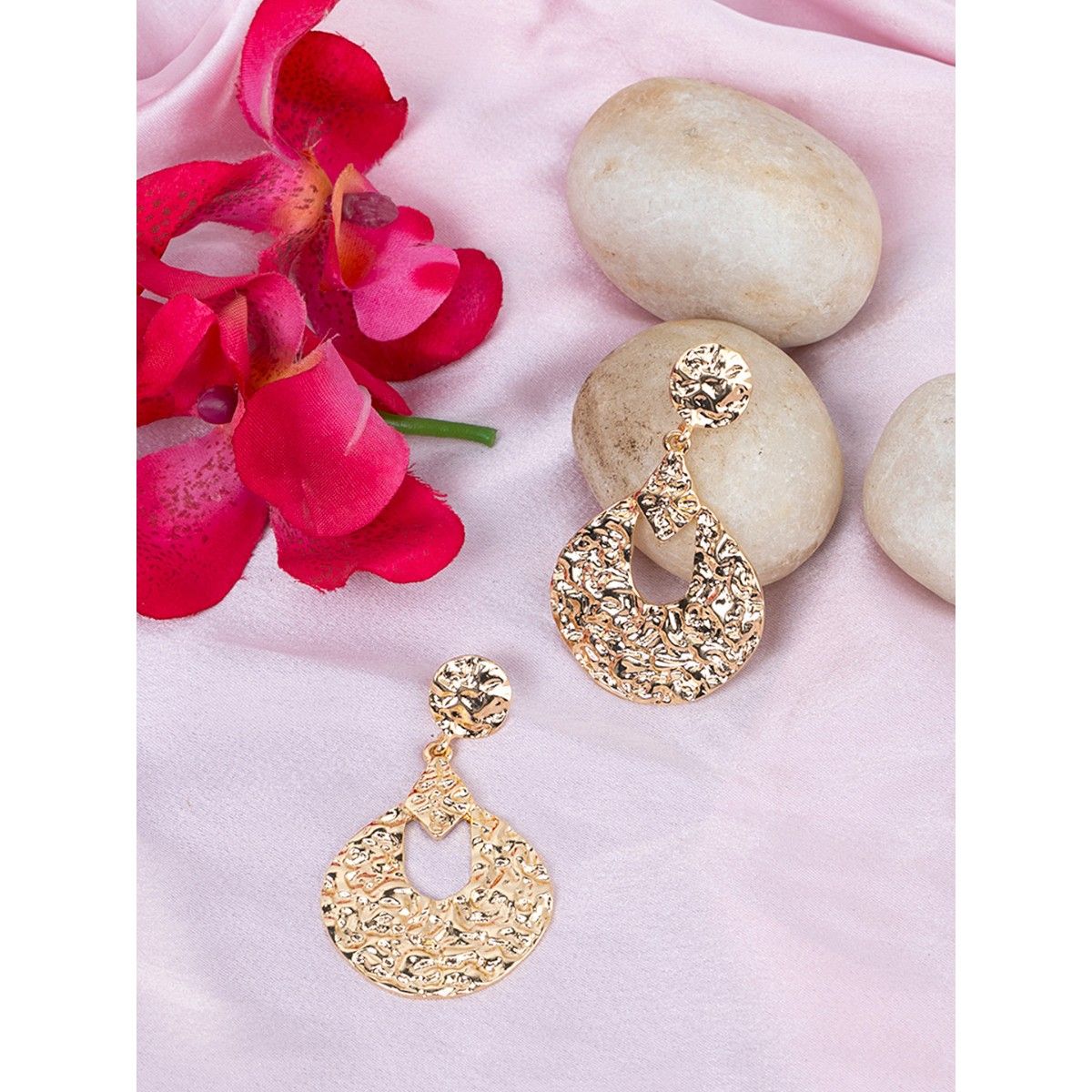 Buy KAZO Textured Ear Drops Earrings Online
