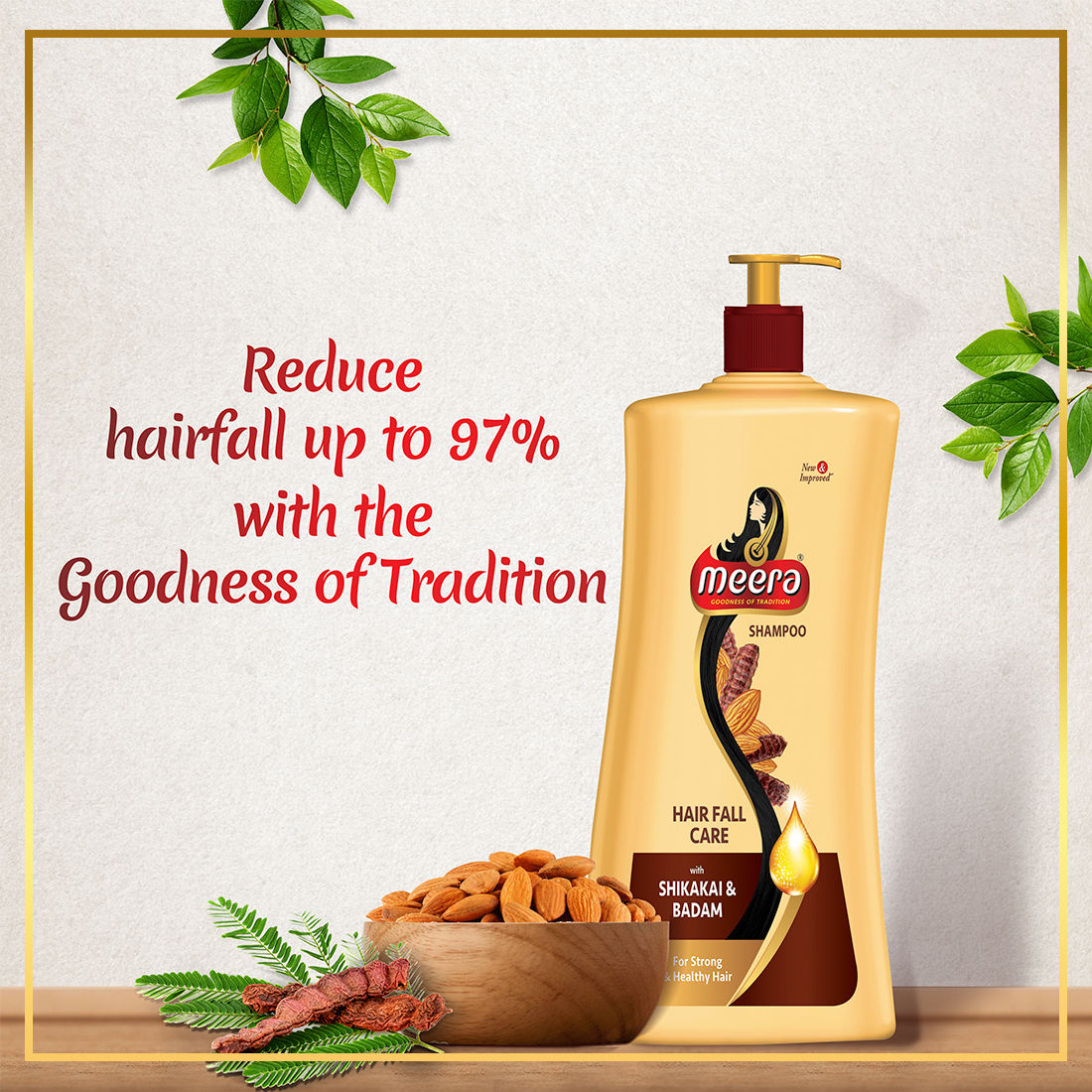 Meera Strong and Healthy Shampoo, With Goodness Of Kunkudukai and Badam ...