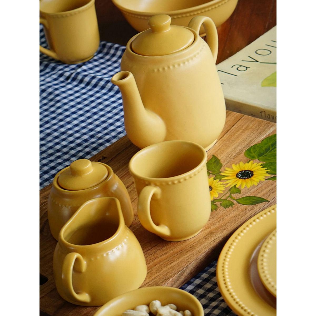 Buy Yellow Marigold Sunflower Tea Set - English Yellow (3 Piece Set) Online
