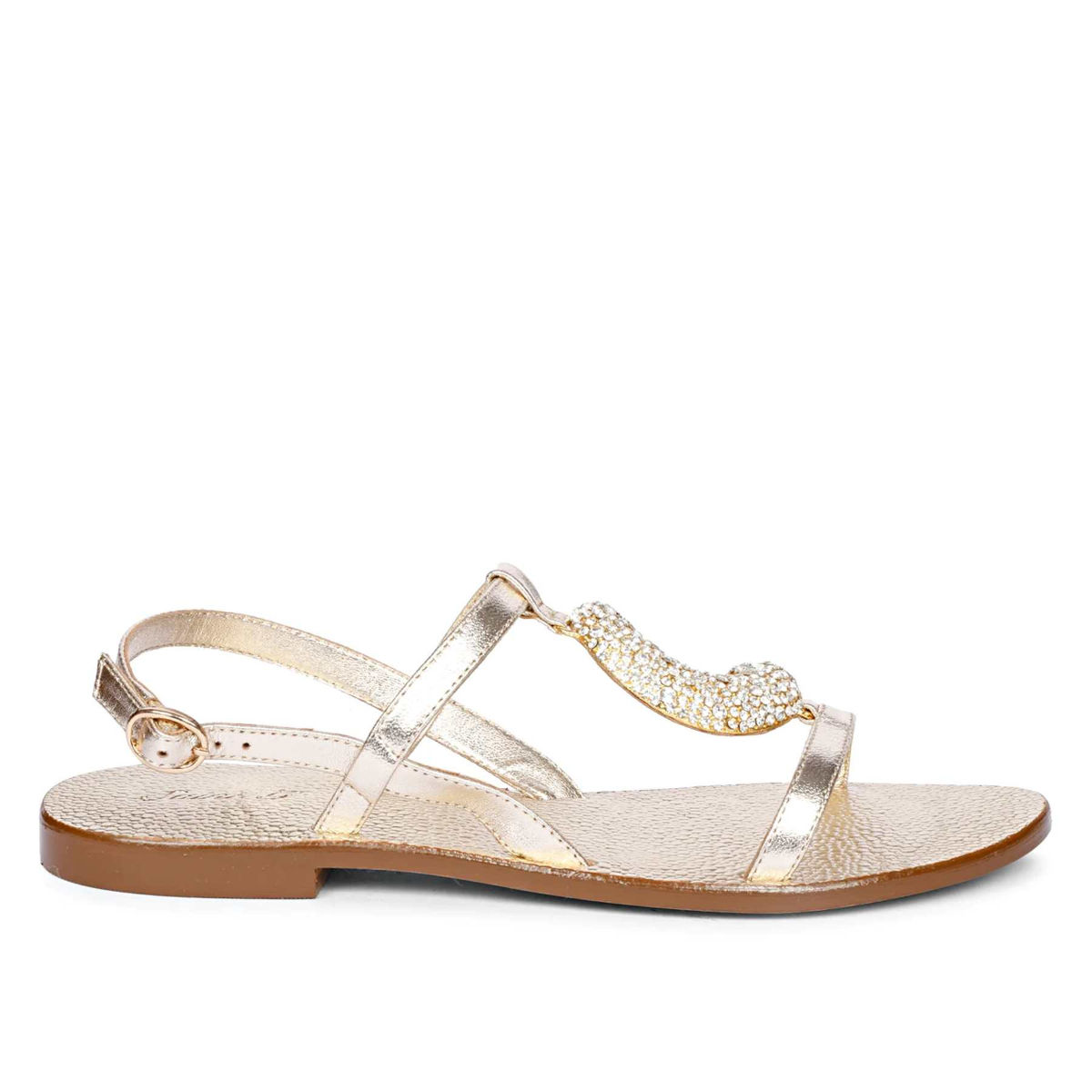 Buy Saint G Gold Leather Sandals Online