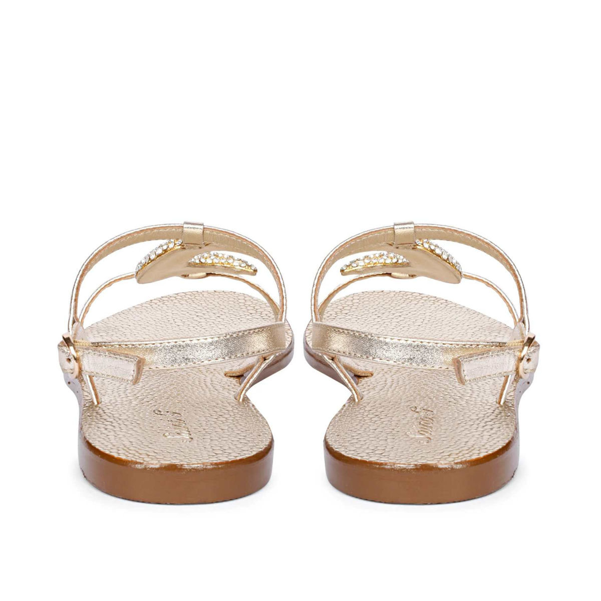 Buy Saint G Gold Leather Sandals Online