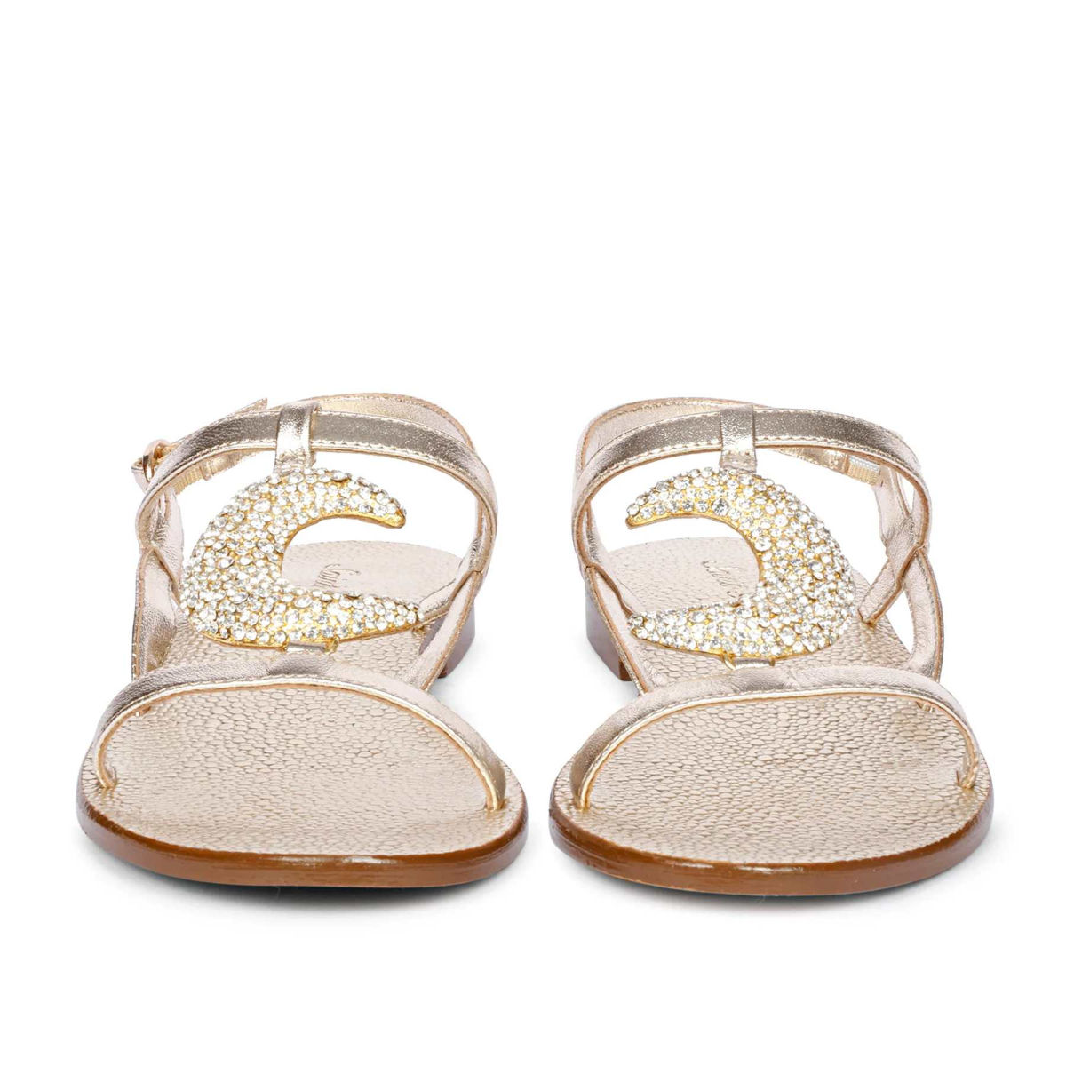 Buy Saint G Gold Leather Sandals Online