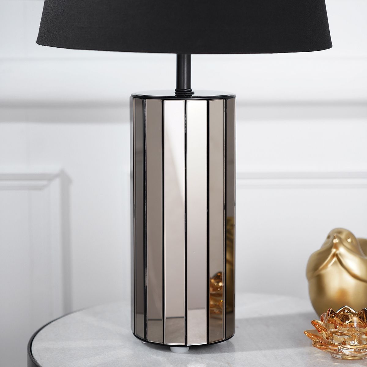 Buy Pure Home + Living Beige Glass Lamp Stand Online