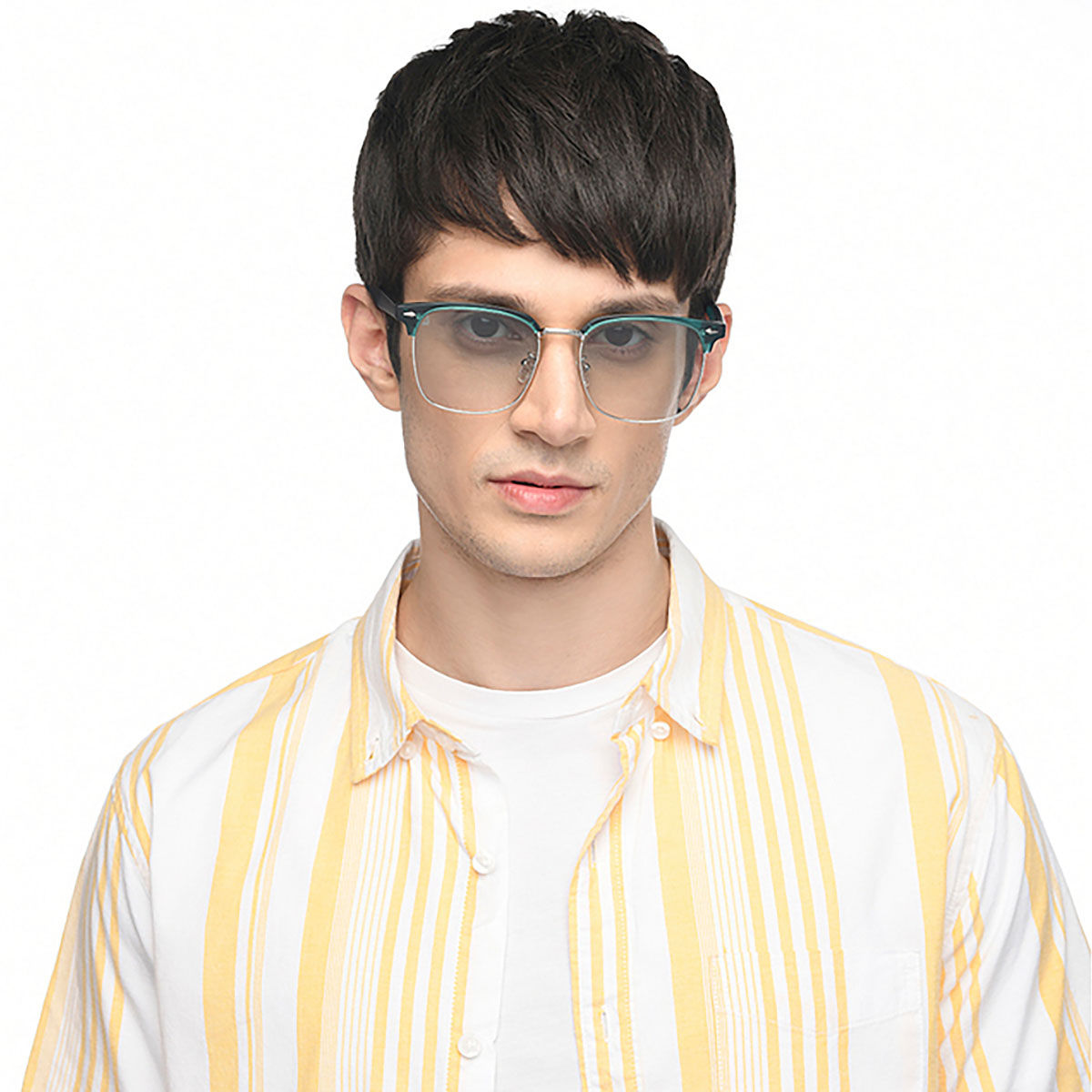 Buy Vincent Chase by nothing Silver Green Full Rim Clubmaster Vincent ...