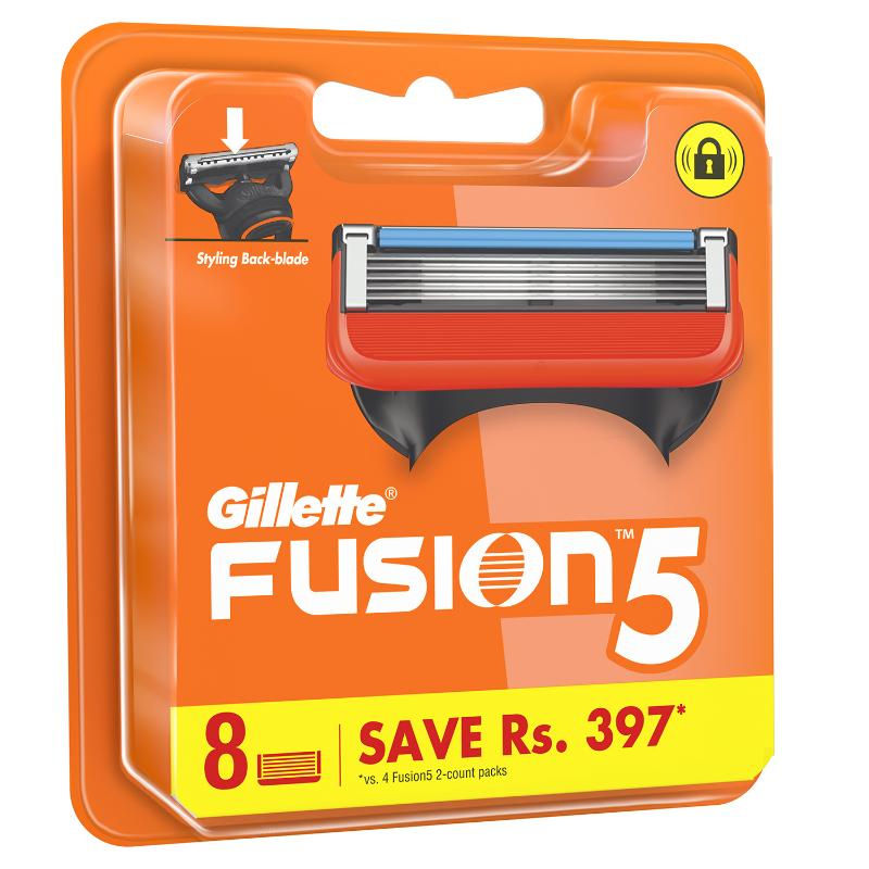 Buy Gillette Fusion 5 Manual Shaving Razor Blades for men(pack of 8) Online