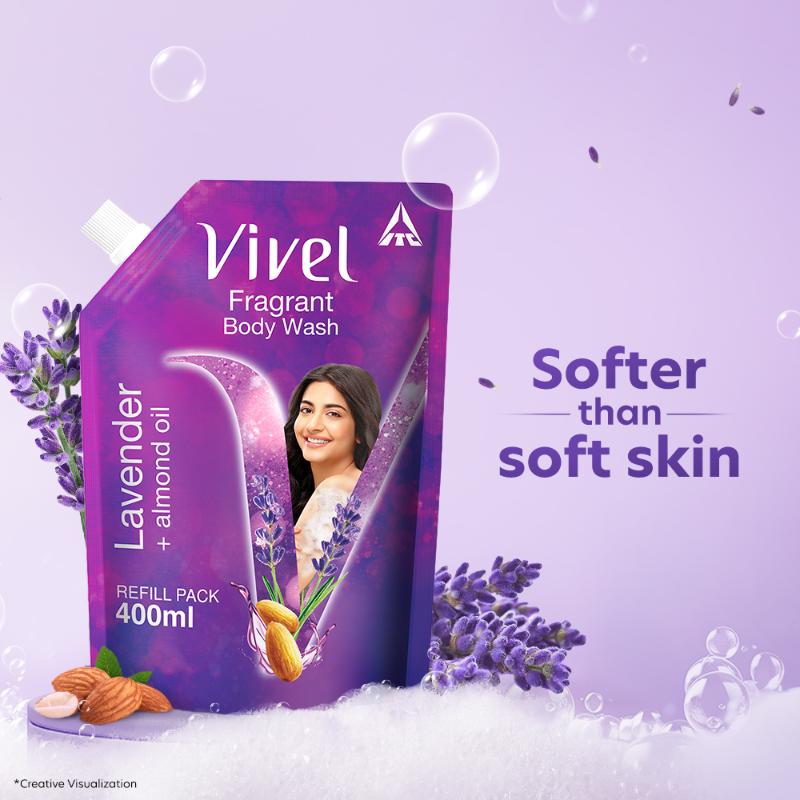 Buy Vivel Lavender + Almond Oil Body Wash Refill Online