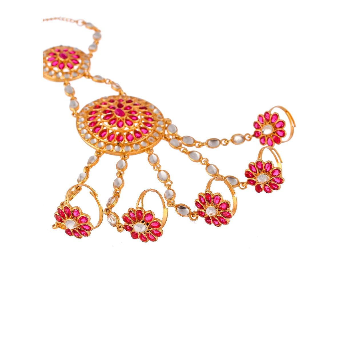 Buy Silvermerc Designs Gold Plated Traditional Hathfool Bracelet with 5 ...