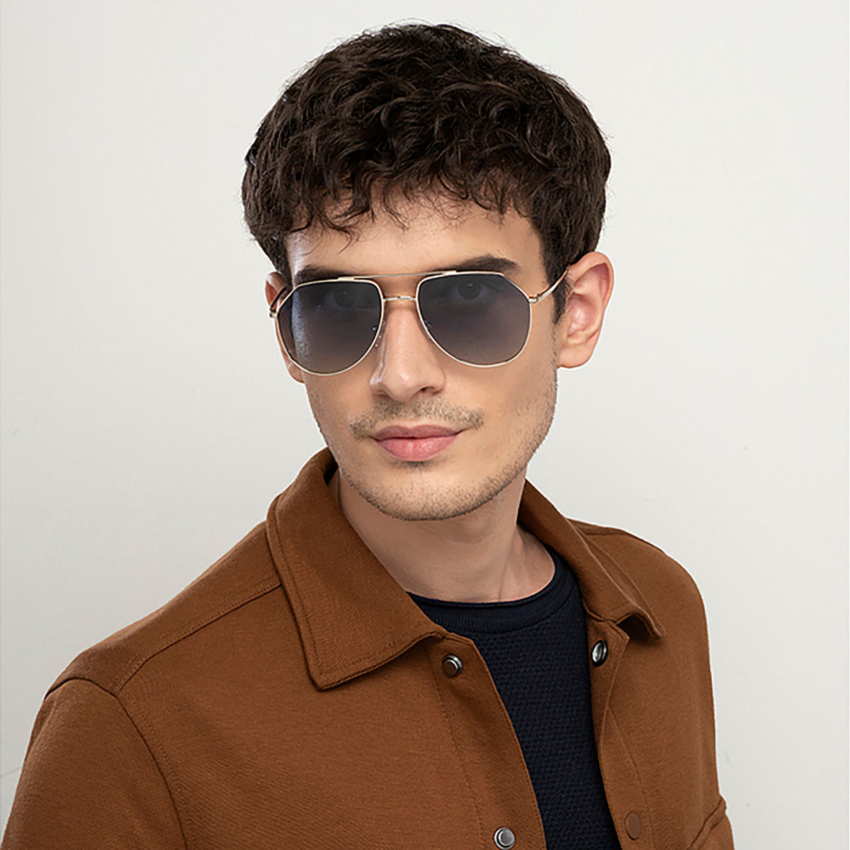 Vincent Chase Gold Brown Blue Gradient Full Rim Aviator Vintage Vc ...