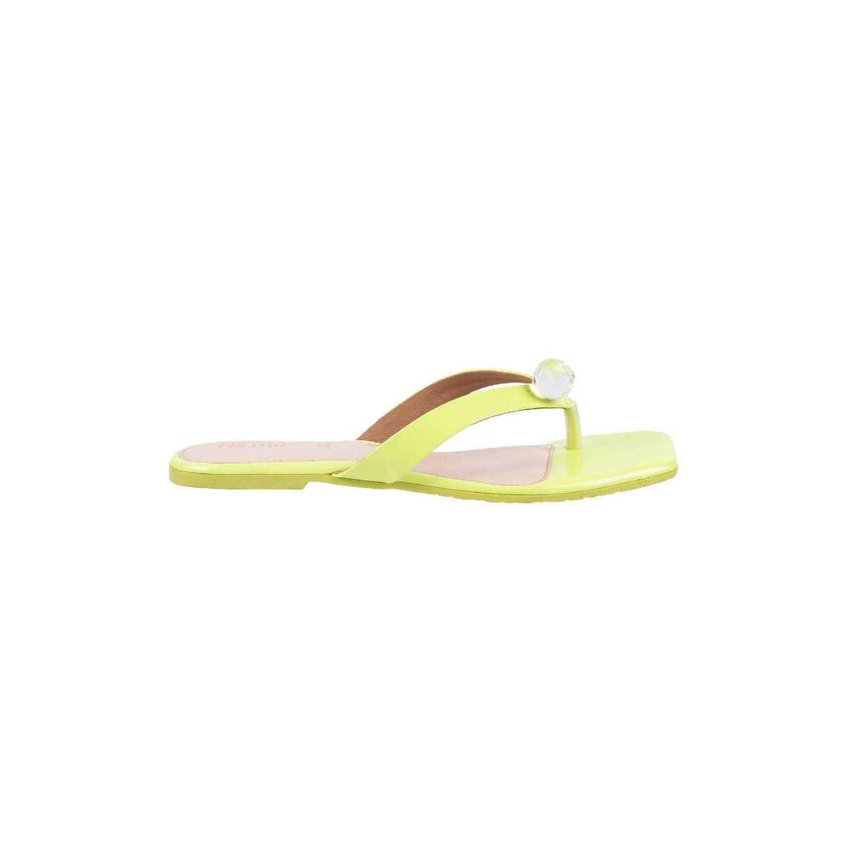 Buy Metro Womens Green Flat Chappals Online