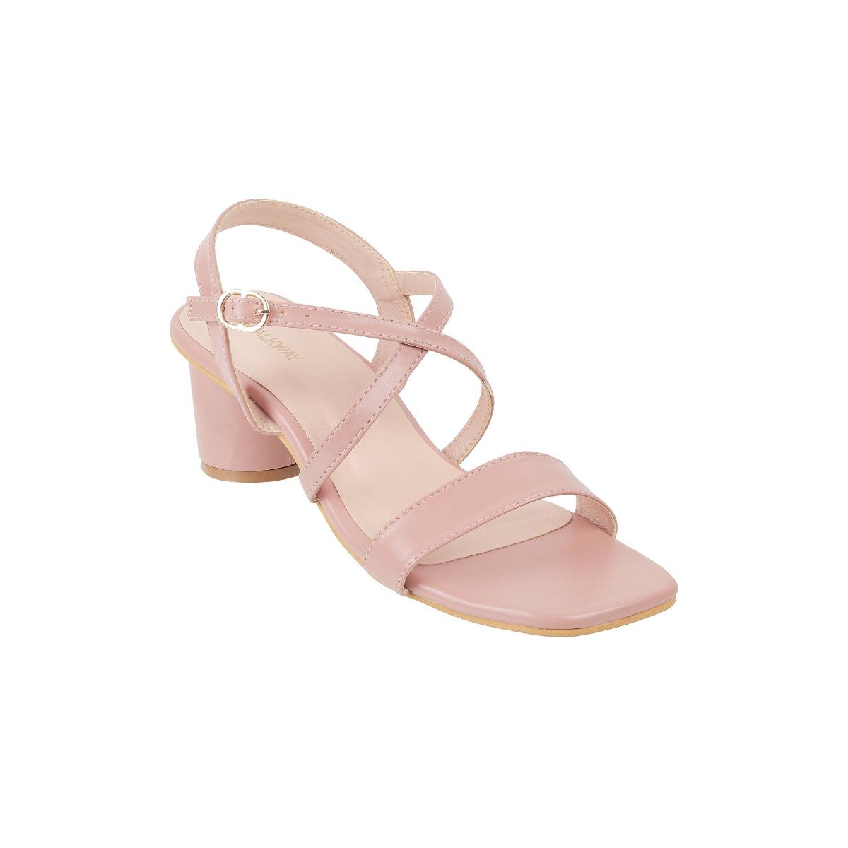 Buy Walkway Peach Solid Sandals Online