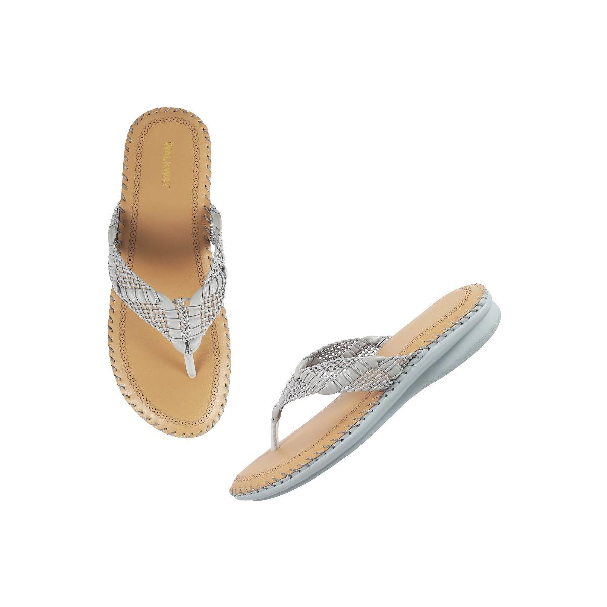 Buy Walkway Grey Braided Sandals Online