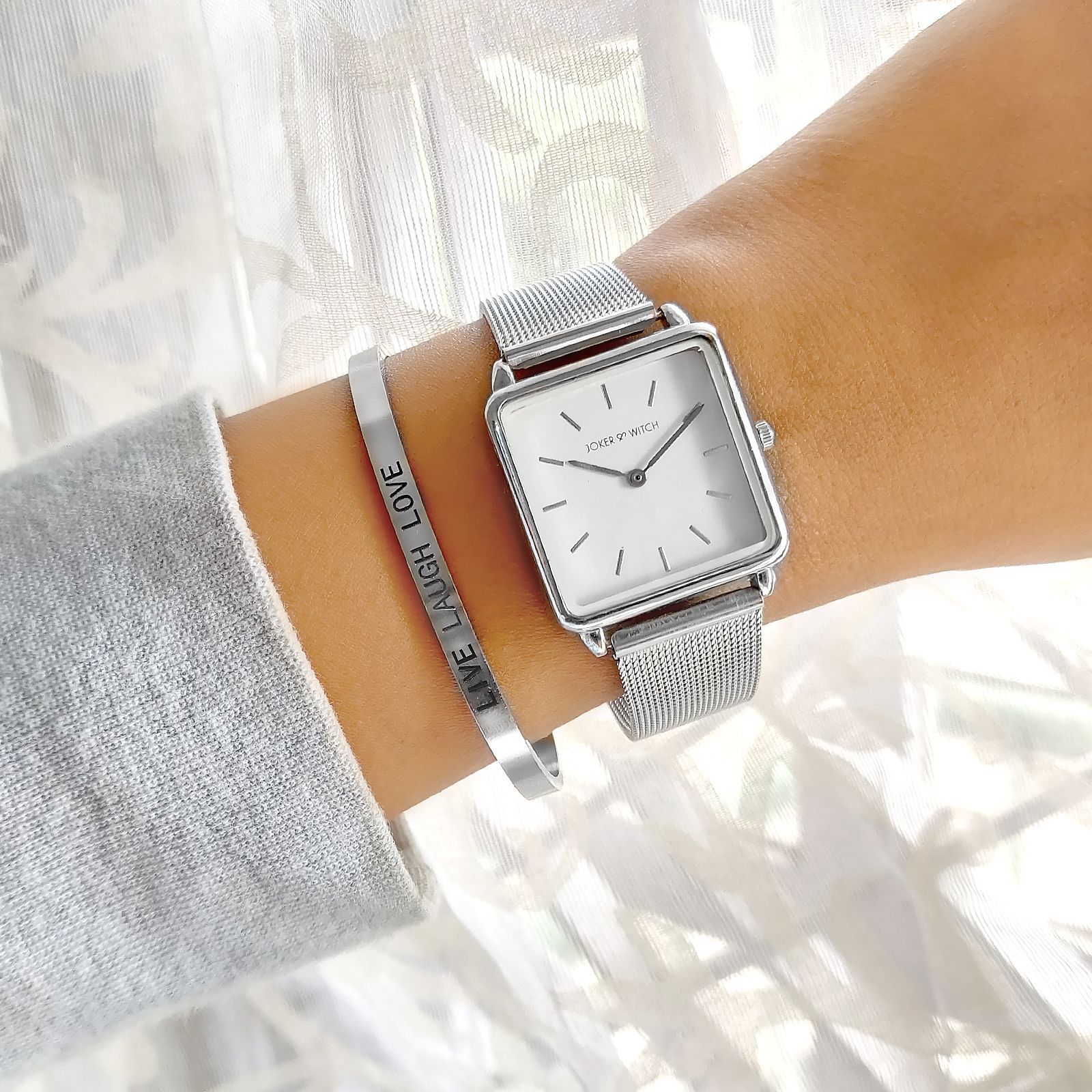 Buy Joker & Witch Adele White Dial Silver Watch Bracelet Stack Online
