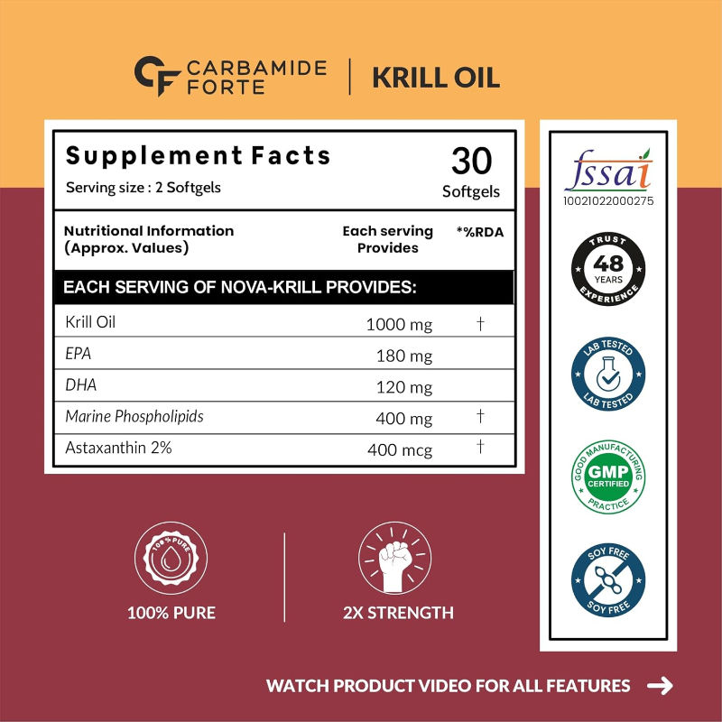 Buy Carbamide Forte Antarctic Krill Oil 1000mg Softgels Online