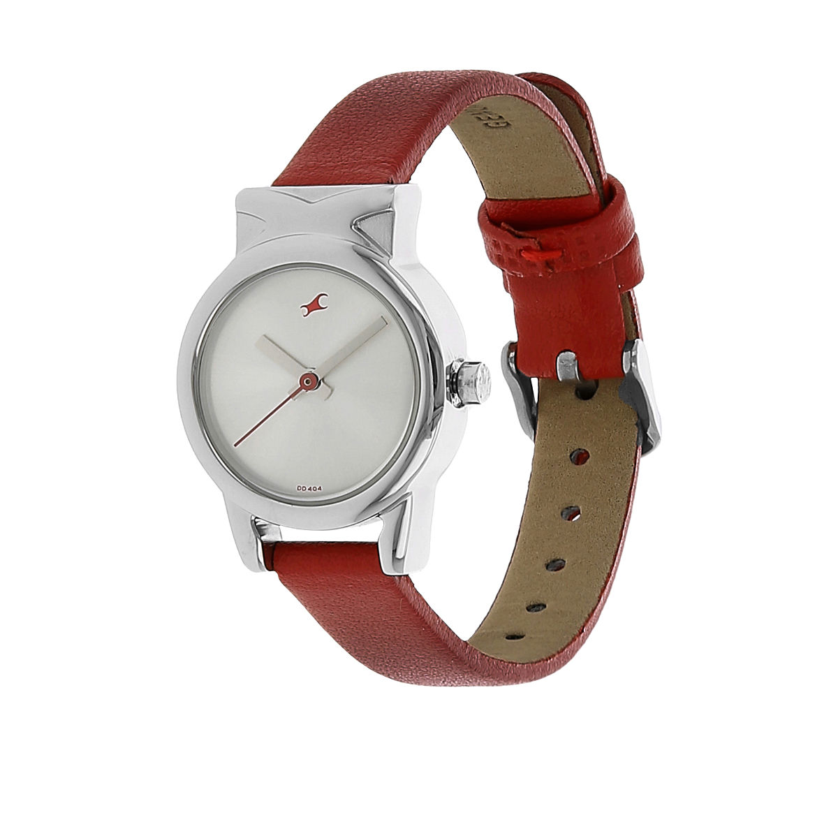 Buy Fastrack White Dial Red Leather Strap Watch Online