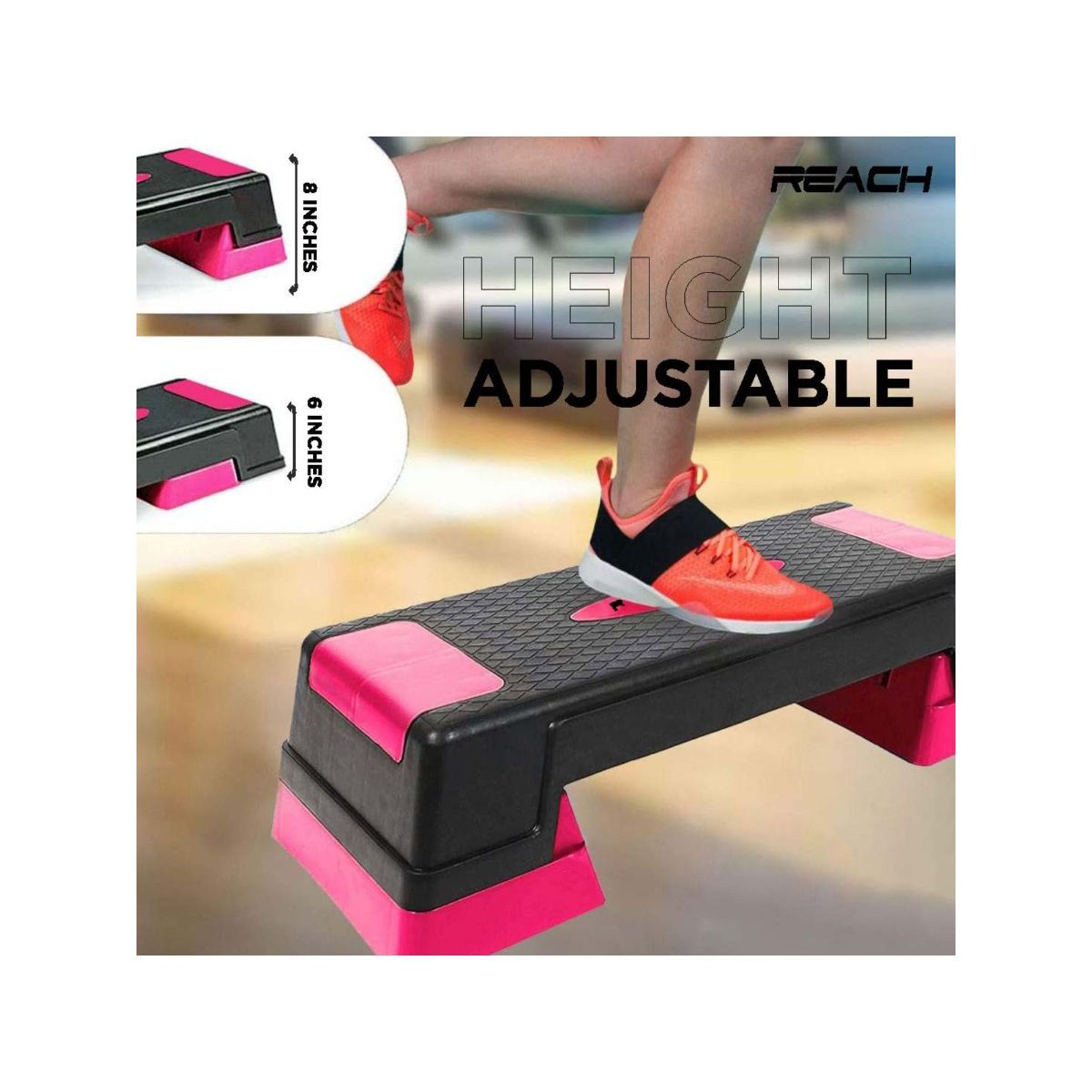 Buy Reach Premium Adjustable Home Gym Fitness Aerobic Stepper - Pink ...