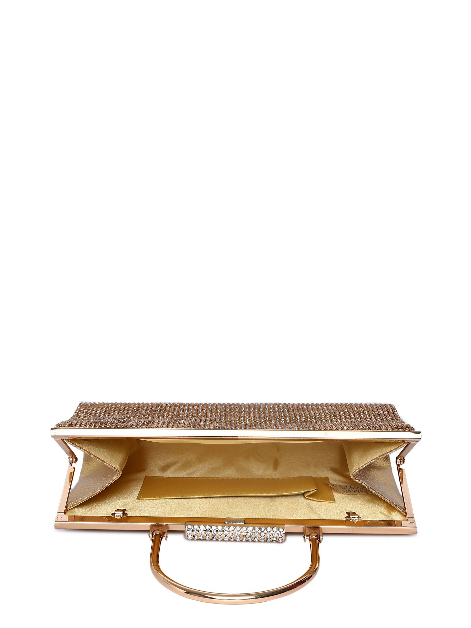 Buy Haute Sauce Pu Gold-toned Embellished Purse Clutch Online