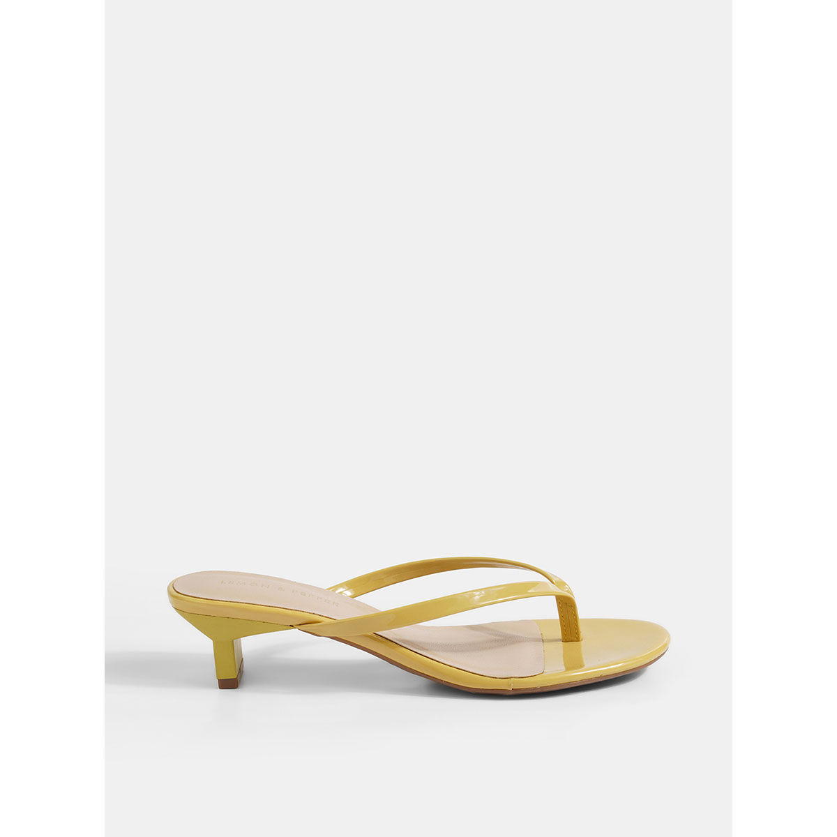 Buy Lemon & Pepper Yellow Kitten Heels Sandal Online