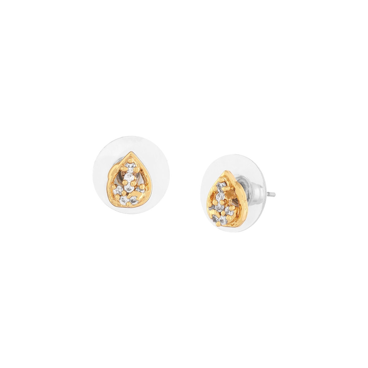 Buy Estele Gold Plated CZ Drop Shaped Stud Earrings for Women Online