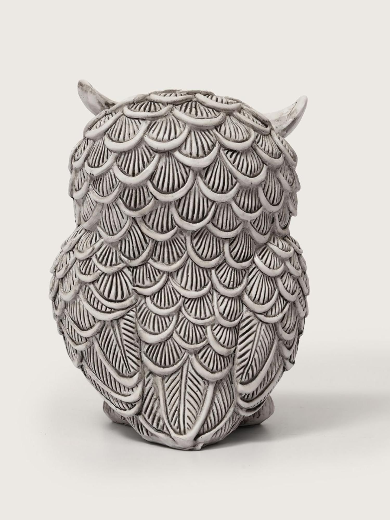 Buy HOME 360 Textured White And Gold Resin Owl Sculpture Online