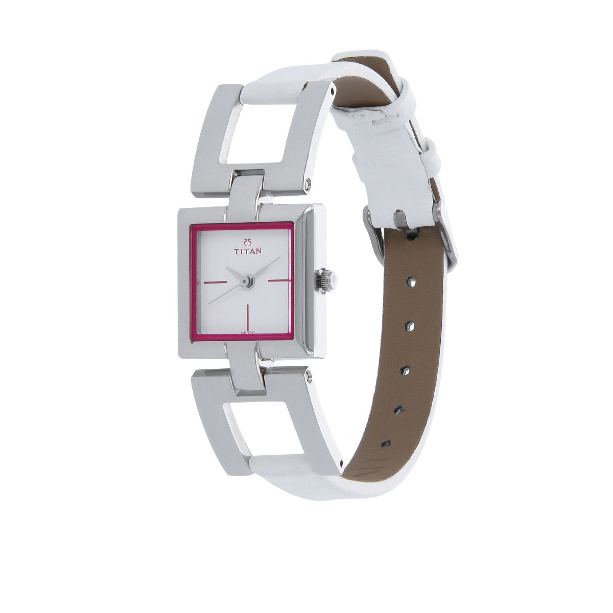 Titan White Dial White Leather Strap Watch: Buy Titan White Dial White ...