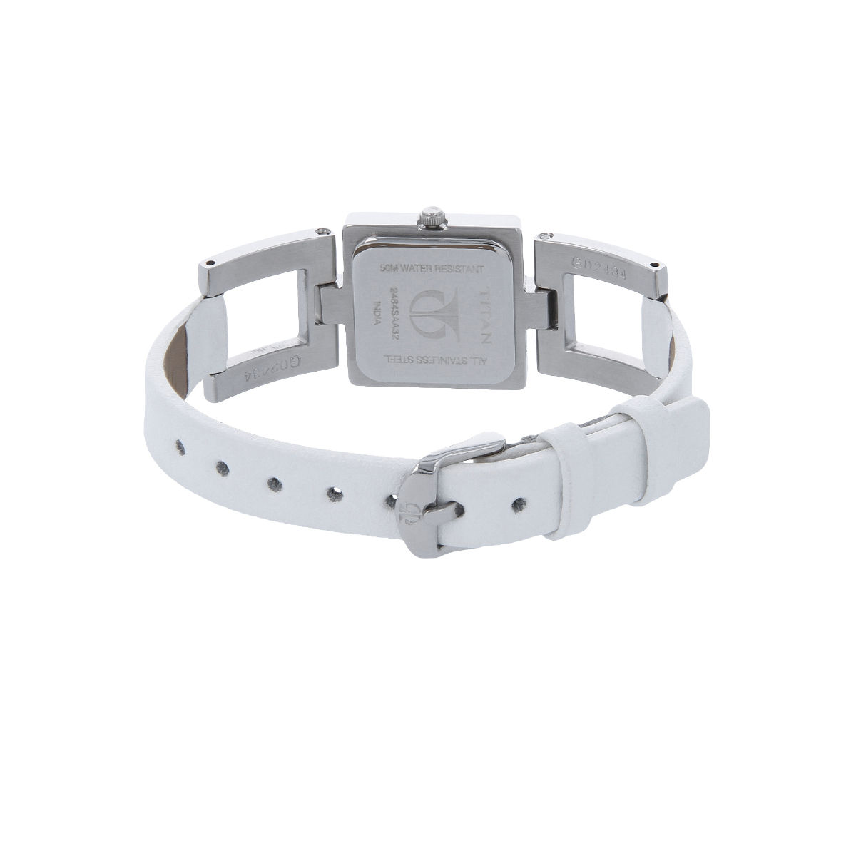 Titan White Dial White Leather Strap Watch: Buy Titan White Dial White ...