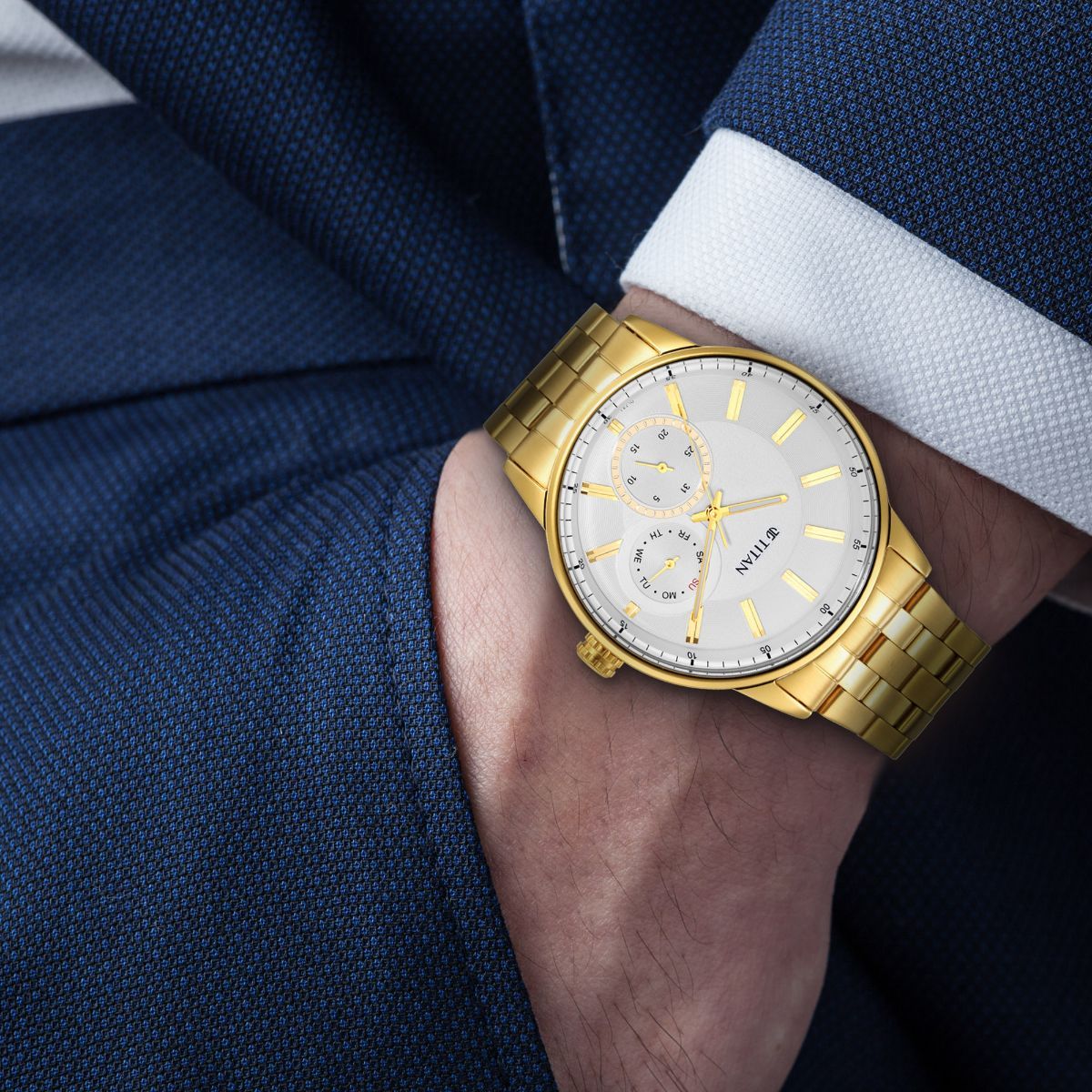 Buy Titan Regalia Opulent 9441YM01 White Dial Analog watch for Men ...