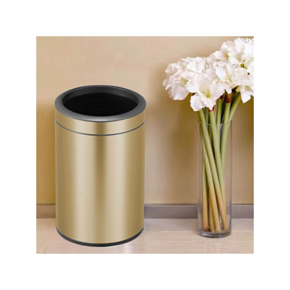 Buy OBSESSIONS Round Open Top Dustbin with Liner, 8 Liters Online