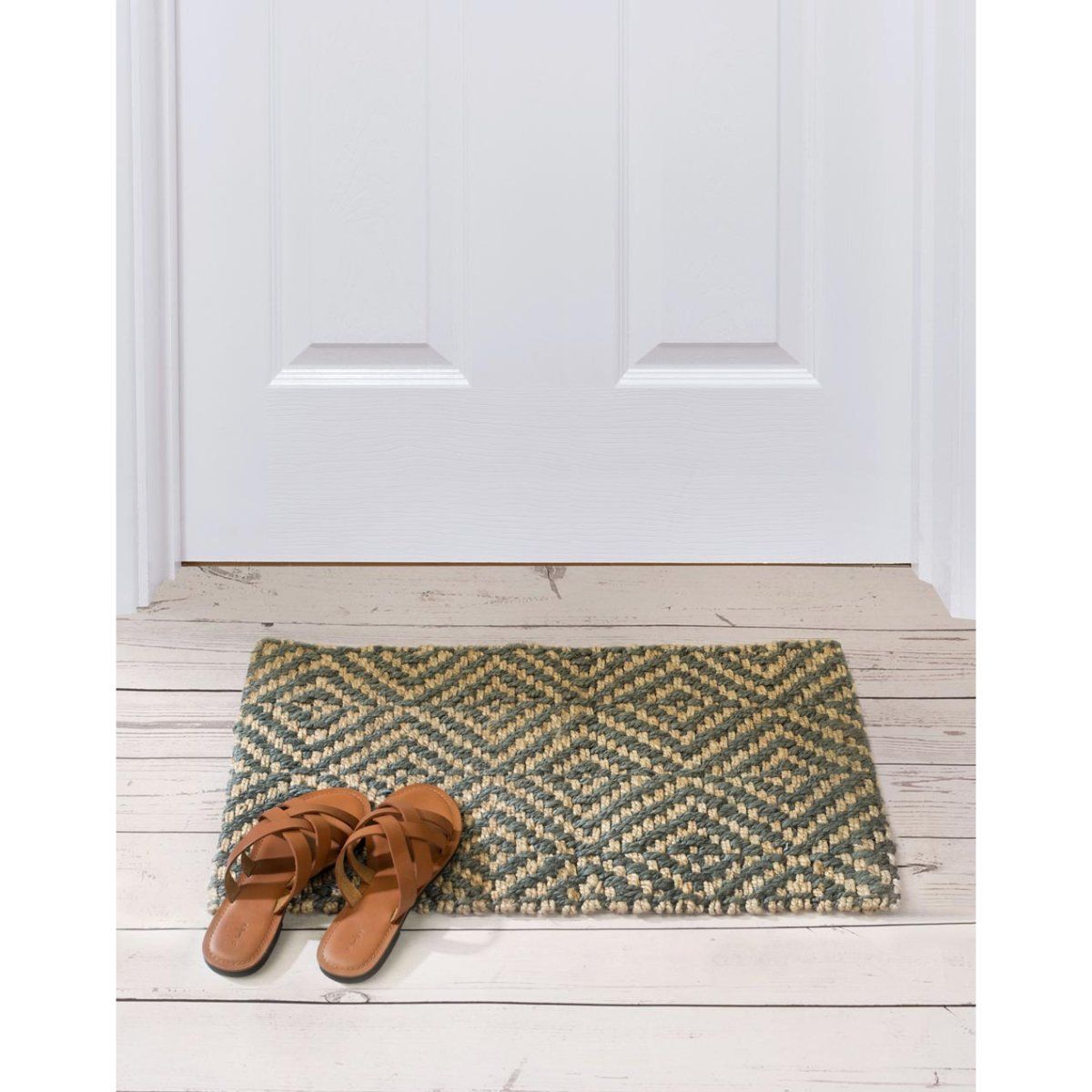 Buy Fabindia Green Jute Woven Footmat Online