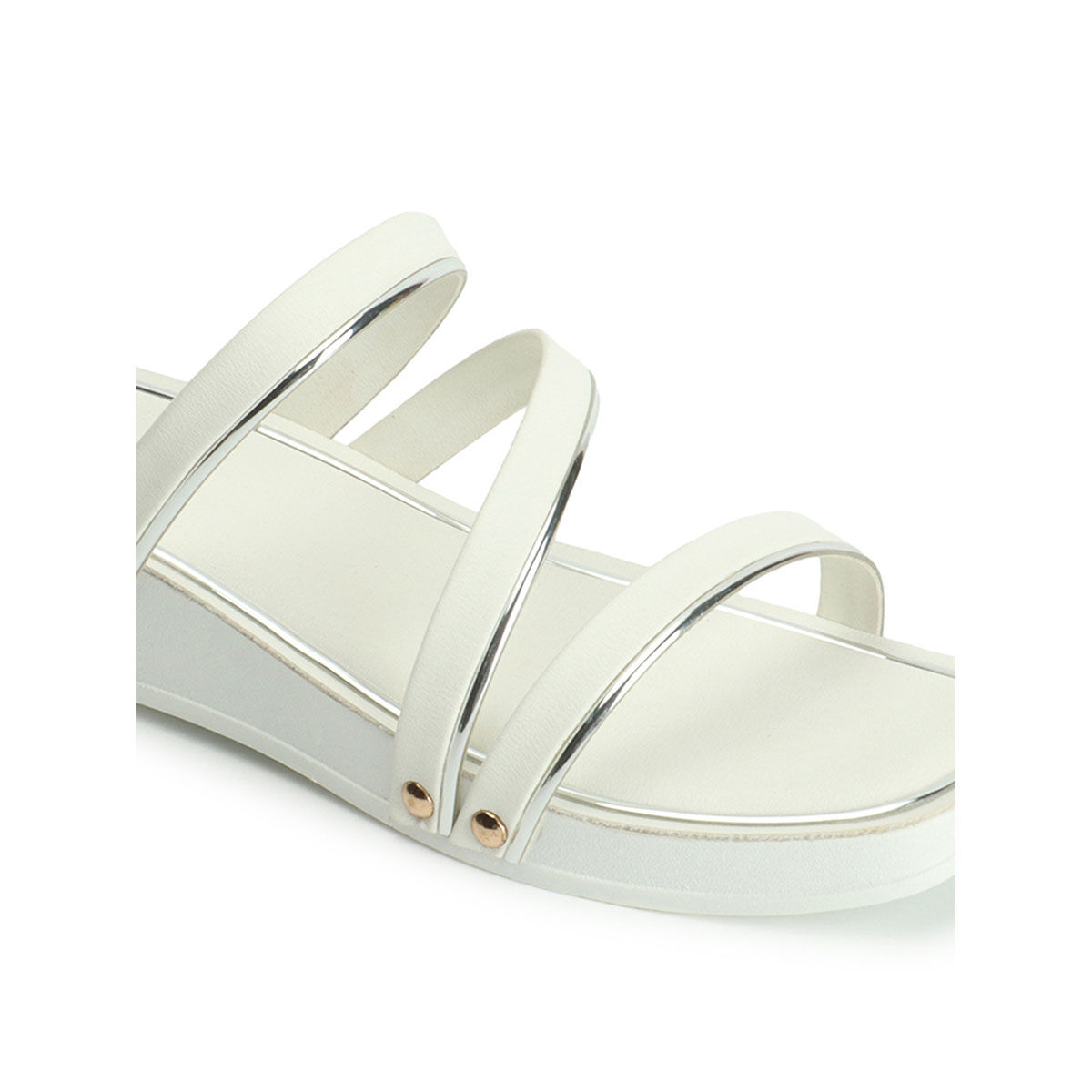 Buy Iconics Womens Fashionable White Color Slip-On Platform Heel ...