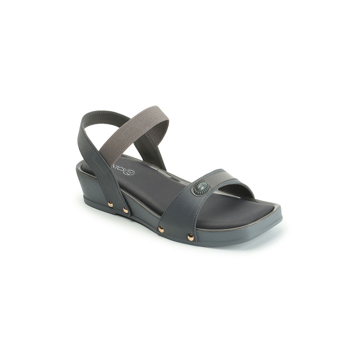 Buy Iconics Womens Fashionable Grey Color Backstrap Platform Heel ...